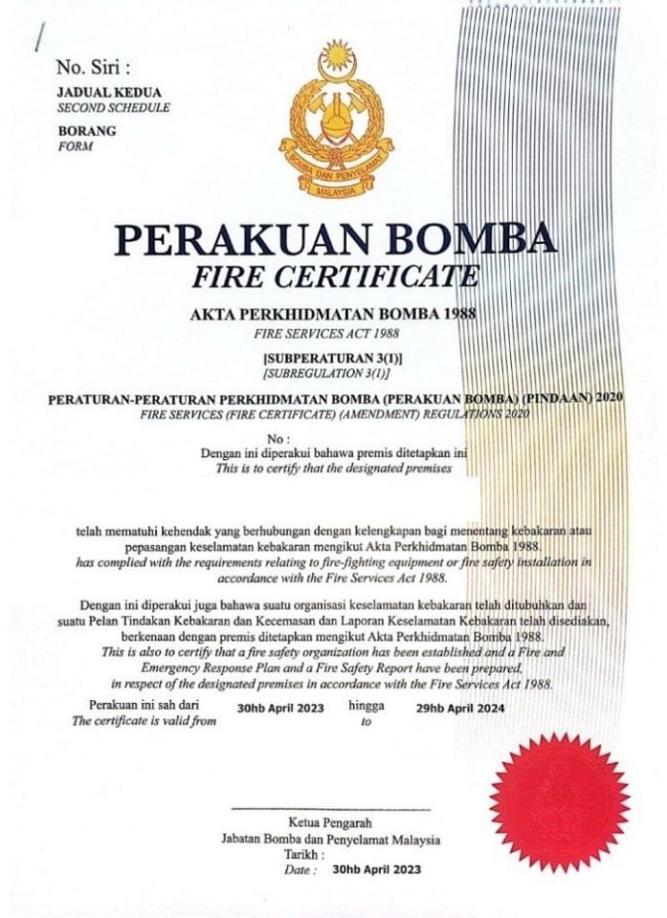 Cara Permohonan dan Pembaharuan Sijil Perakuan Bomba